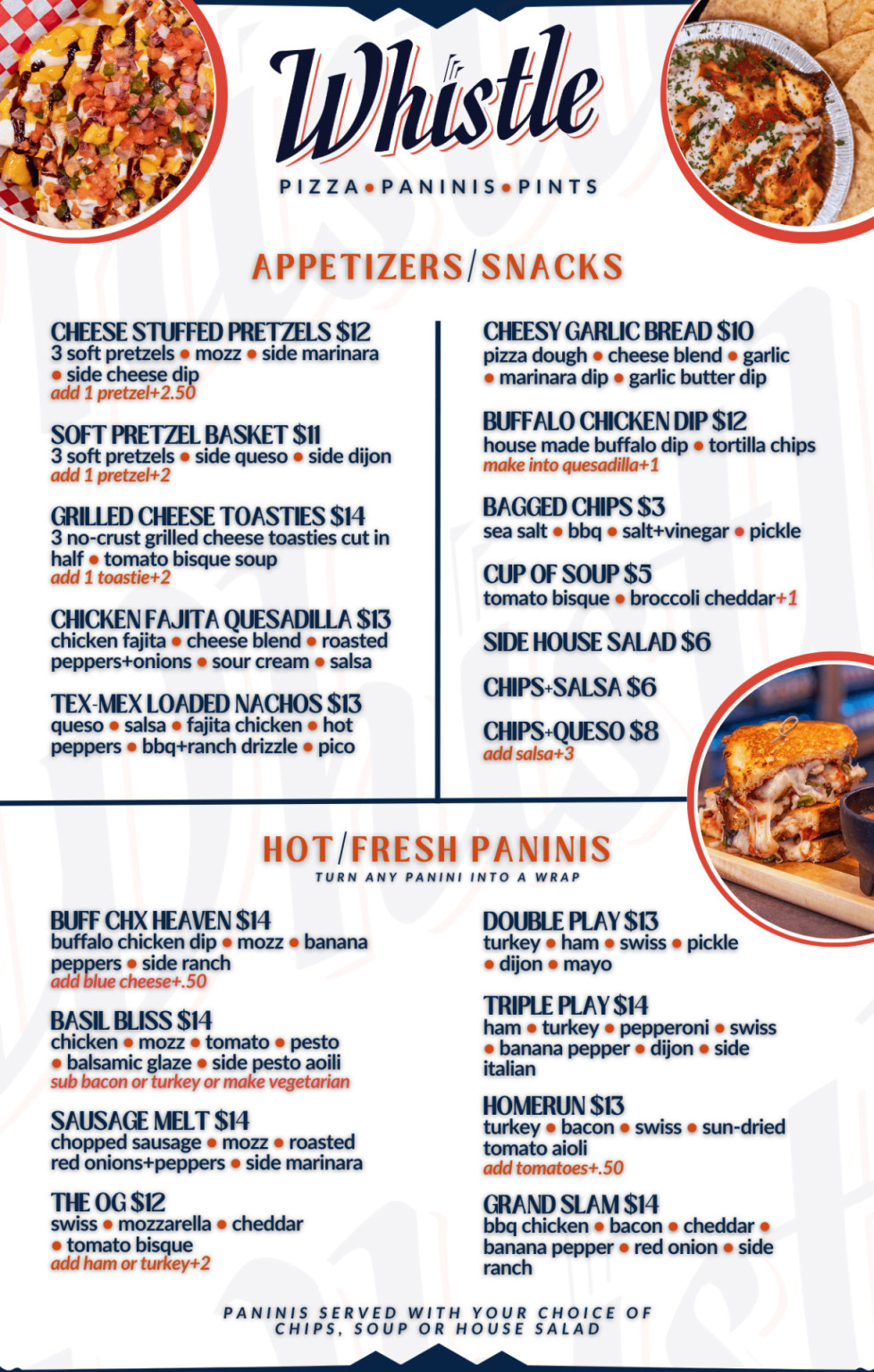 Menu - Whistle Taproom & Venue