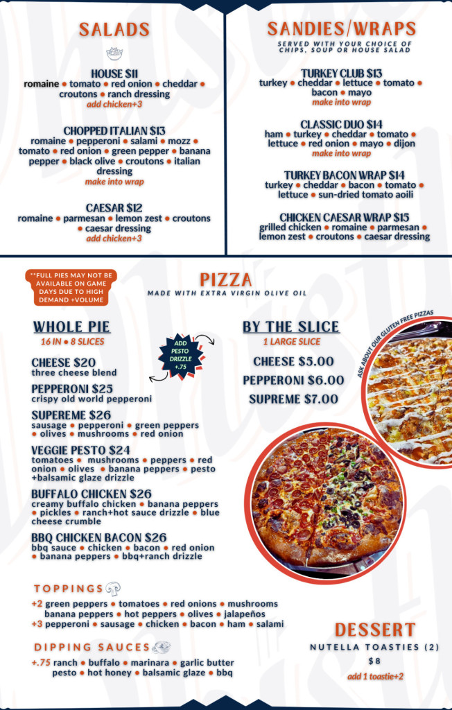 Menu - Whistle Taproom & Venue